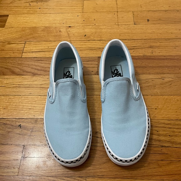 Vans | Shoes | Selling These Light Blue Checkered Vans Used Like New ...